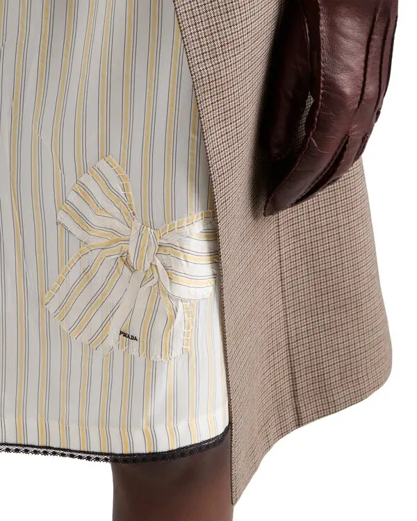 Prada Striped Skirt With Appliqué Bow Detail