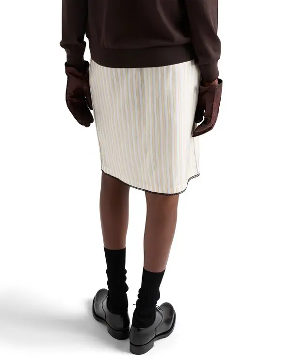 Prada Striped Skirt With Appliqué Bow Detail