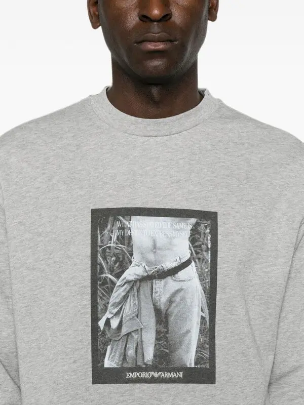 Emporio Armani Printed Cotton Sweatshirt