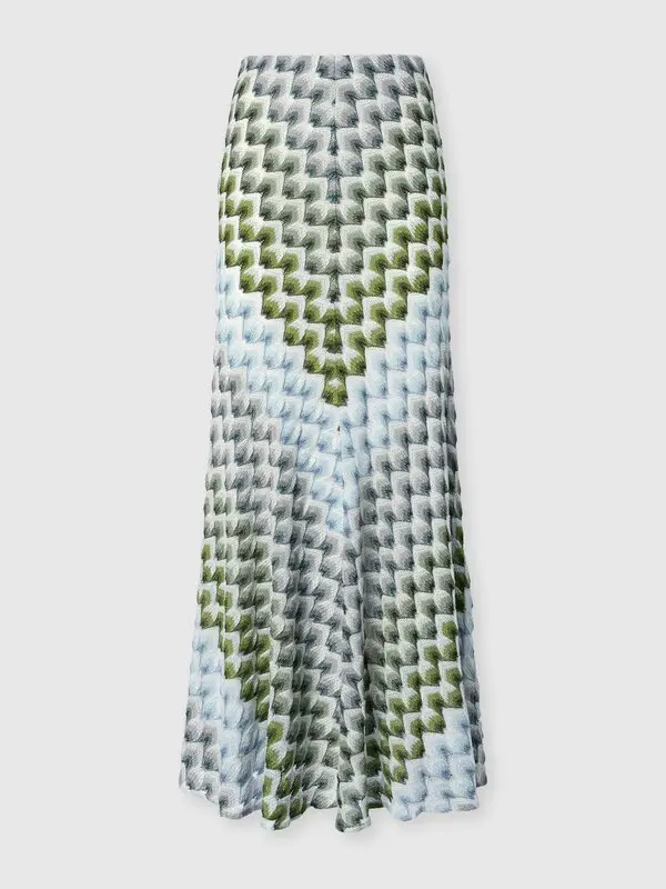 Missoni Long Viscose Lamé Skirt With Lace Motif