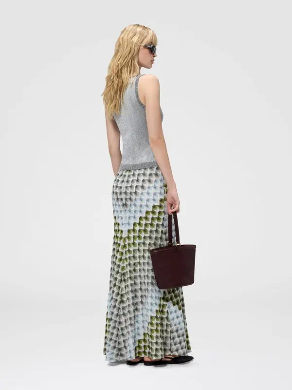 Missoni Long Viscose Lamé Skirt With Lace Motif