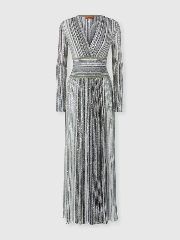 Missoni V-neck Midi Dress With Lamé Detail