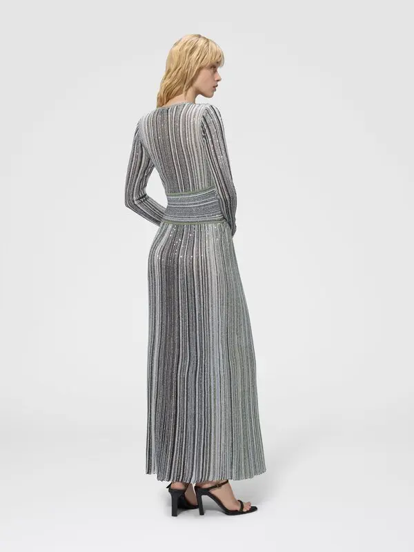 Missoni V-neck Midi Dress With Lamé Detail