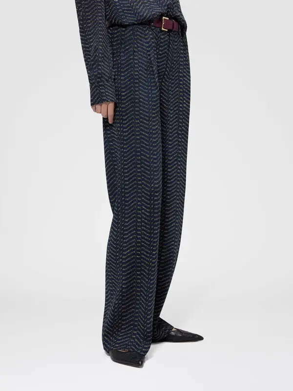Missoni Viscose Lamé Trousers With Greek Key Motif