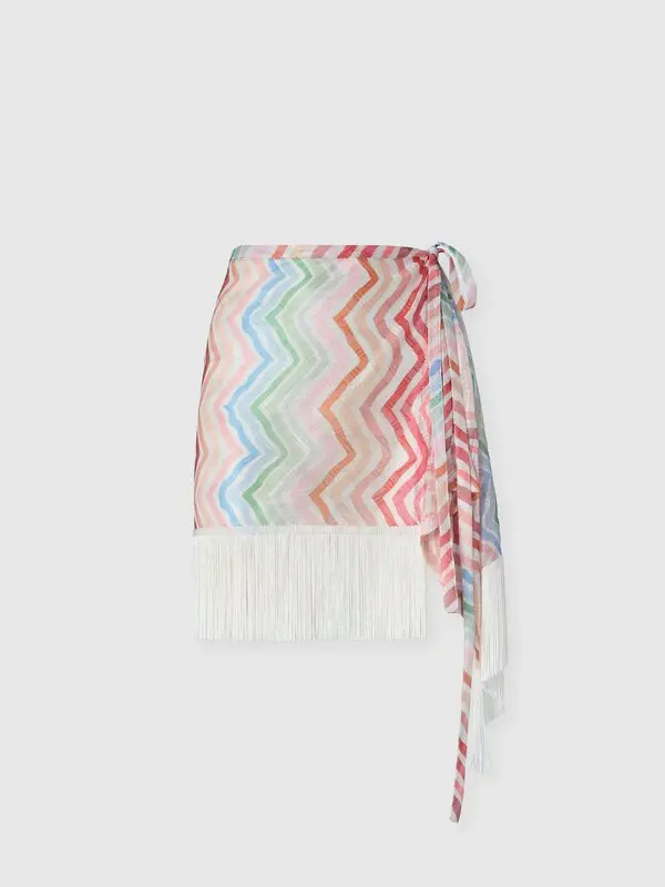Missoni Wrap Mini Skirt With Zig Zag Print