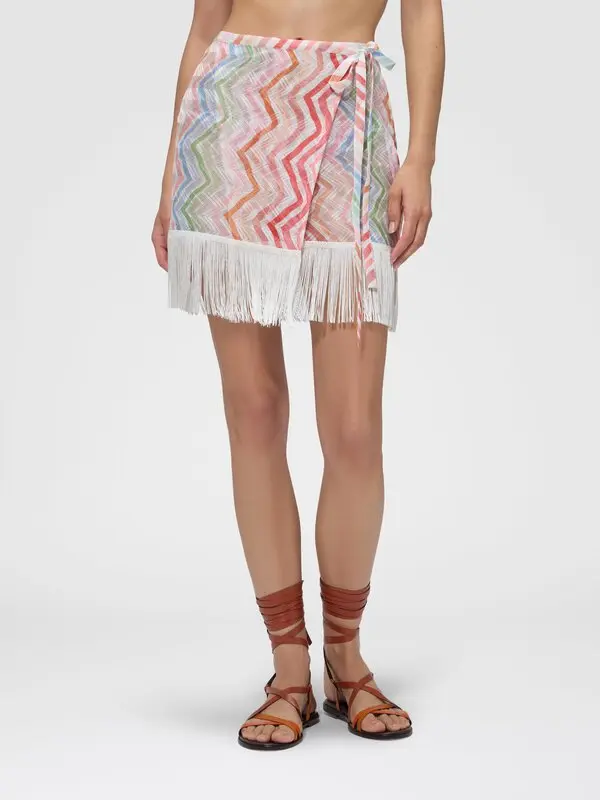 Missoni Wrap Mini Skirt With Zig Zag Print