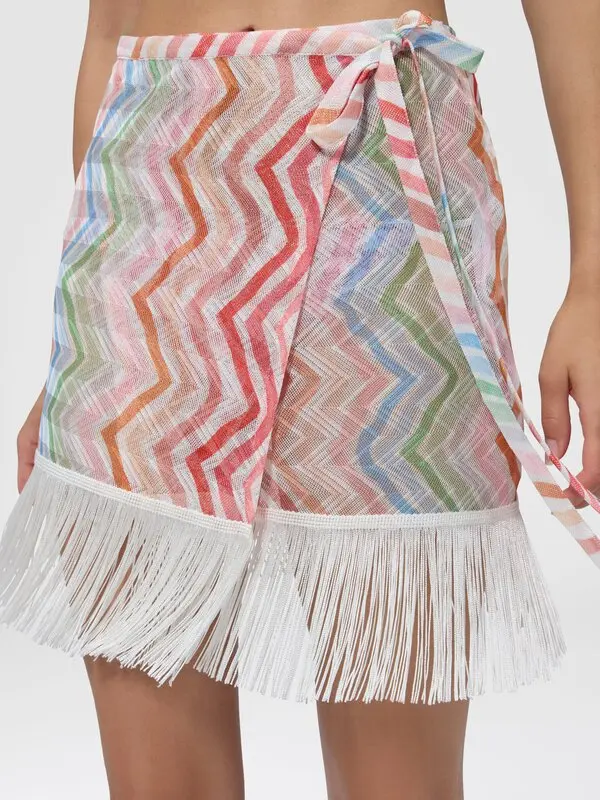 Missoni Wrap Mini Skirt With Zig Zag Print