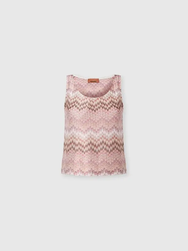 Missoni Sleeveless Viscose Top - Pink,multicoloured
