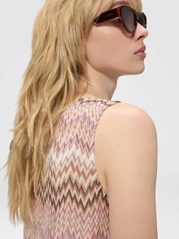 Missoni Sleeveless Viscose Top - Pink,multicoloured