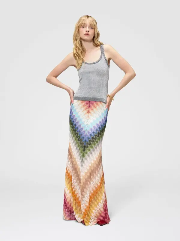 Missoni Long Viscose Skirt With Lace Motif