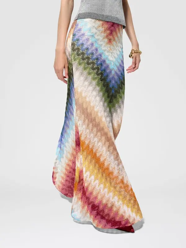 Missoni Long Viscose Skirt With Lace Motif