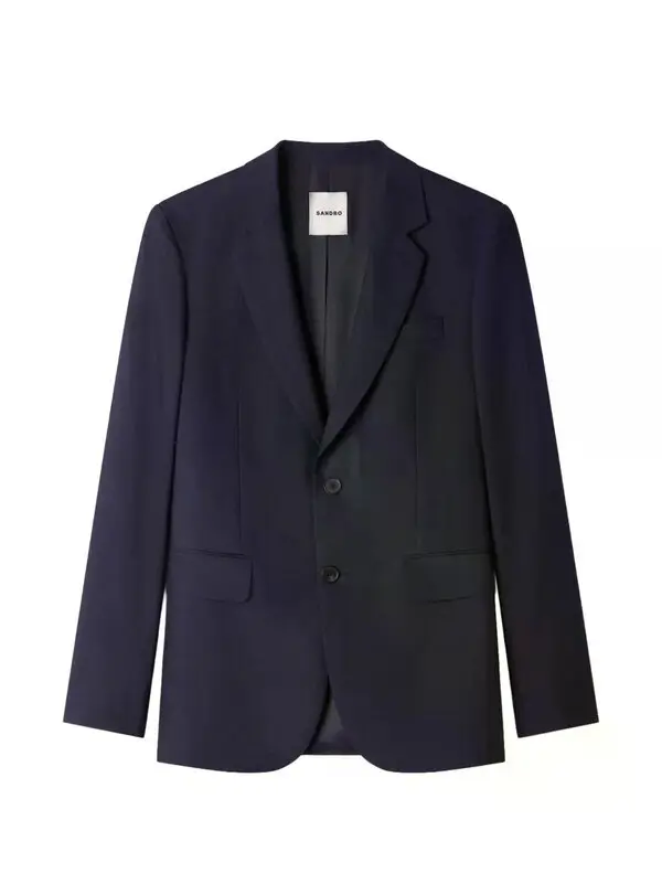 Sandro Virgin Wool Suit Jacket - Blue