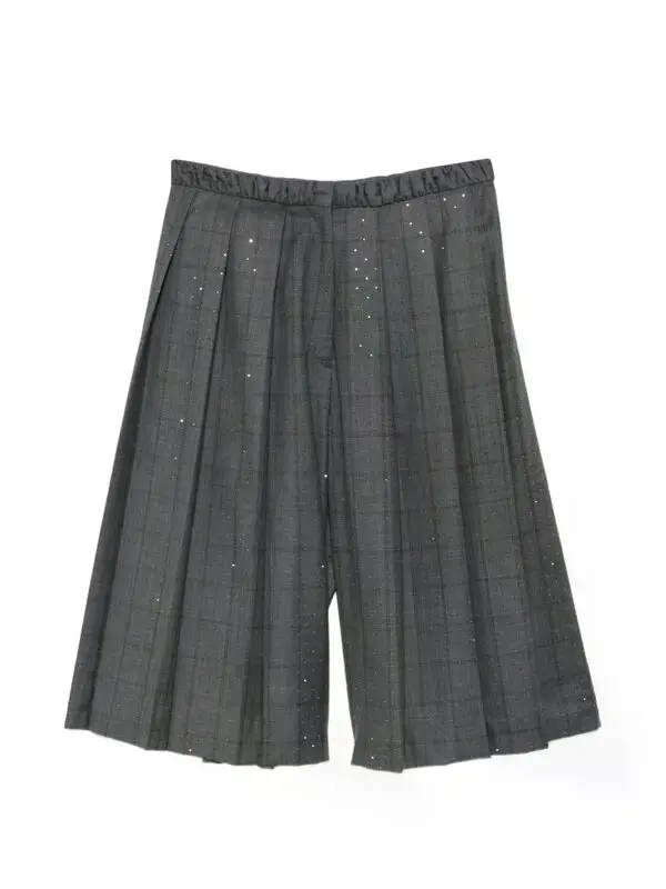 Sandro Checked Rhinestone-embellished Shorts