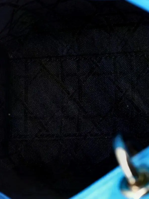 Dior Lady Cannage Quilt Lambskin Mini Satchel - Blue
