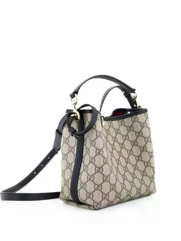 Gucci Gg Emblem Gg Coated Canvas Small Bucket Bag