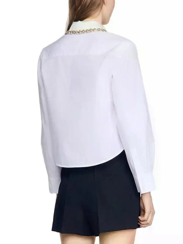 Sandro Beaded-collar Shirt