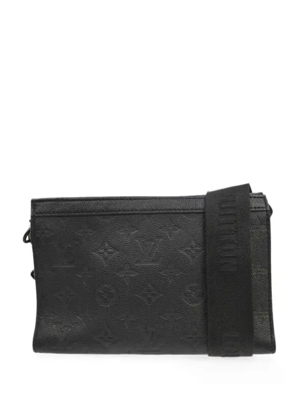 LOUIS VUITTON Monogram Shadow Gaston Shoulder Bag - Black