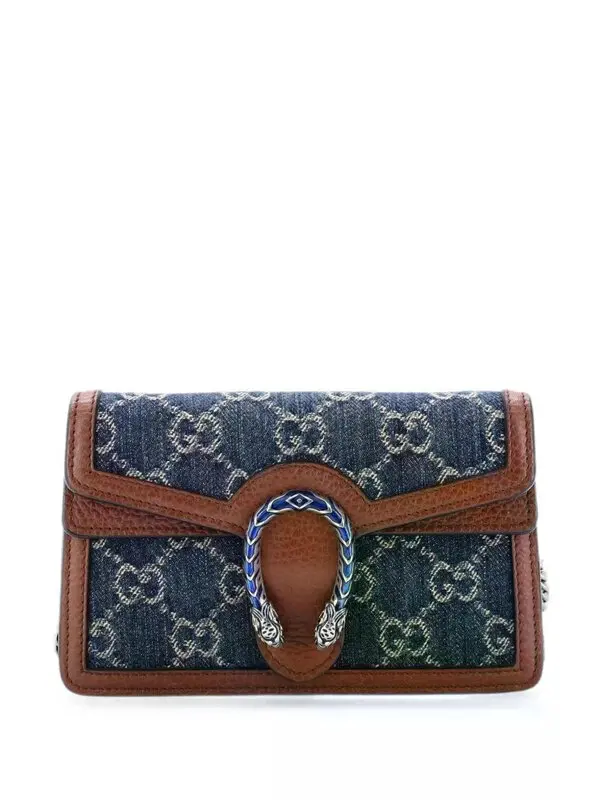 Gucci Dionysus Bag Gg Denim Super Mini Crossbody Bag - Blue