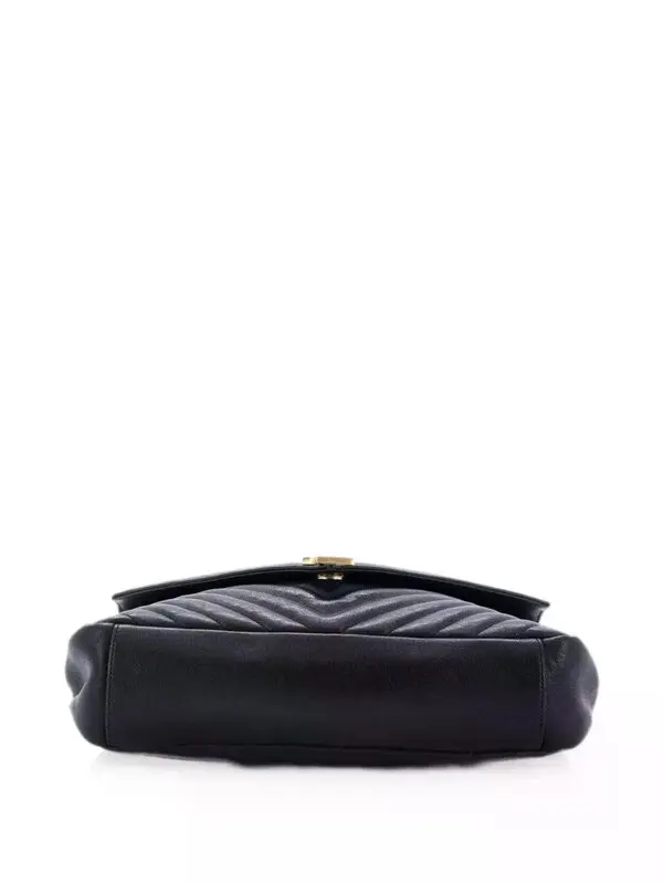 Saint Laurent Matelassé Chevron Leather Shoulder Bag - Black