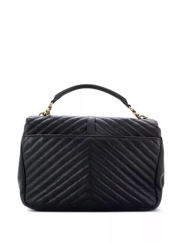 Saint Laurent Matelassé Chevron Leather Shoulder Bag - Black