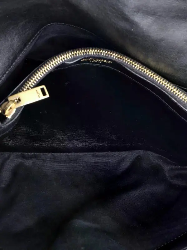 Saint Laurent Matelassé Chevron Leather Shoulder Bag - Black