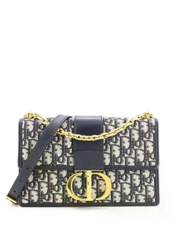 Dior 30 Montaigne Chain Flap Bag Oblique Canvas Shoulder Bag