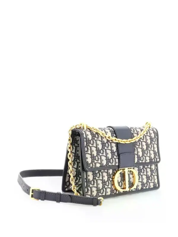Dior 30 Montaigne Chain Flap Bag Oblique Canvas Shoulder Bag