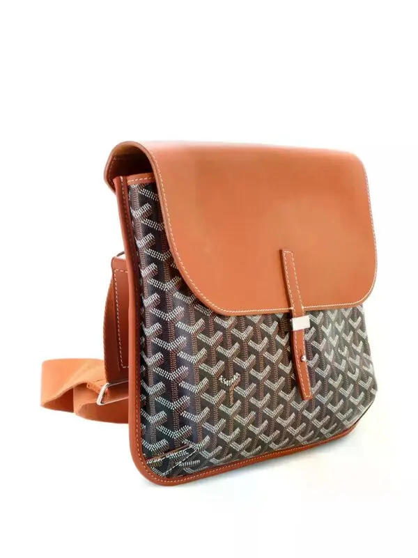 Goyard Coursier Messenger Bag In Coated Canvas And Leather - Brown