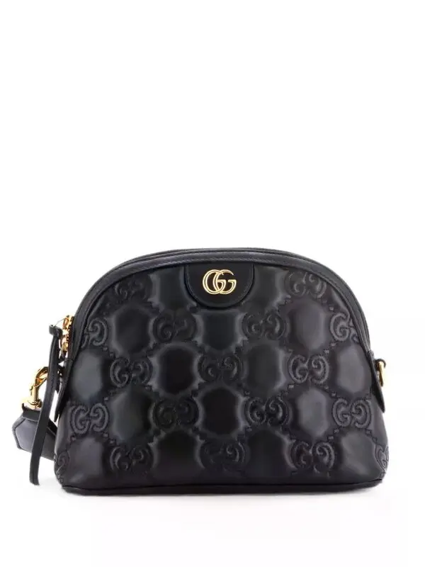 Gucci Dome Chain Zip Gg Matelasse Leather Small Shoulder Bag - Black