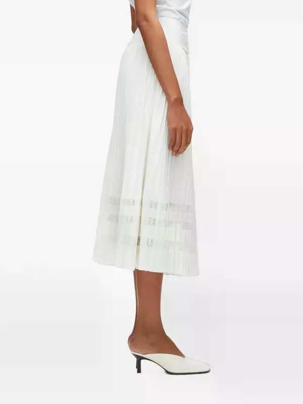 3.1 Phillip Lim Pleated Lace-insert Midi Skirt