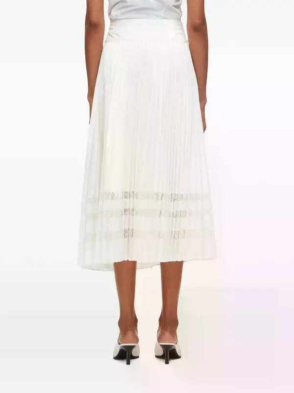 3.1 Phillip Lim Pleated Lace-insert Midi Skirt