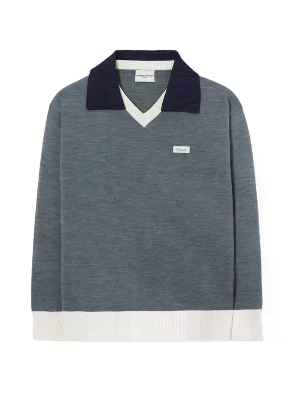 Claudie Pierlot Logo Patch V-neck Sweater