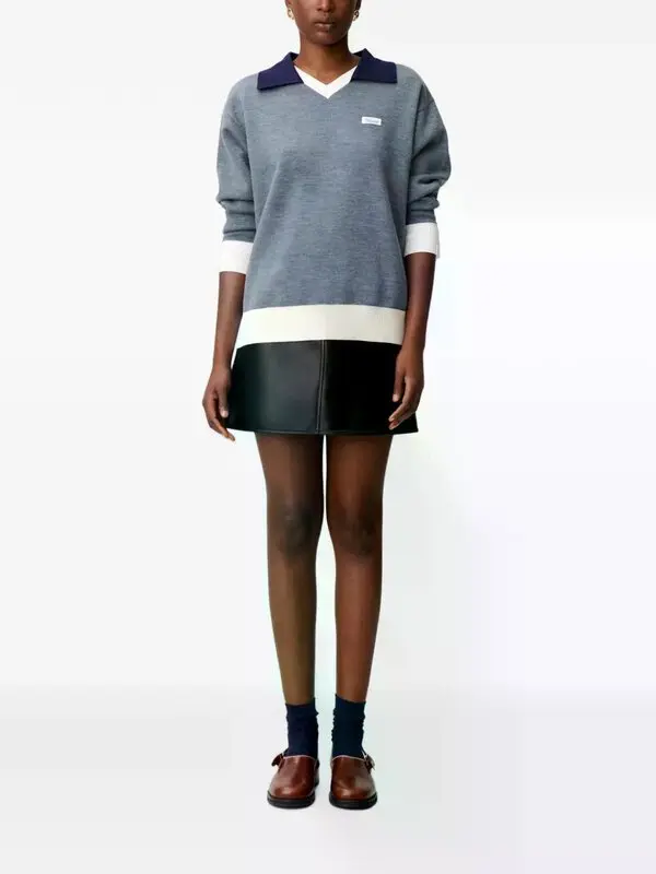 Claudie Pierlot Logo Patch V-neck Sweater