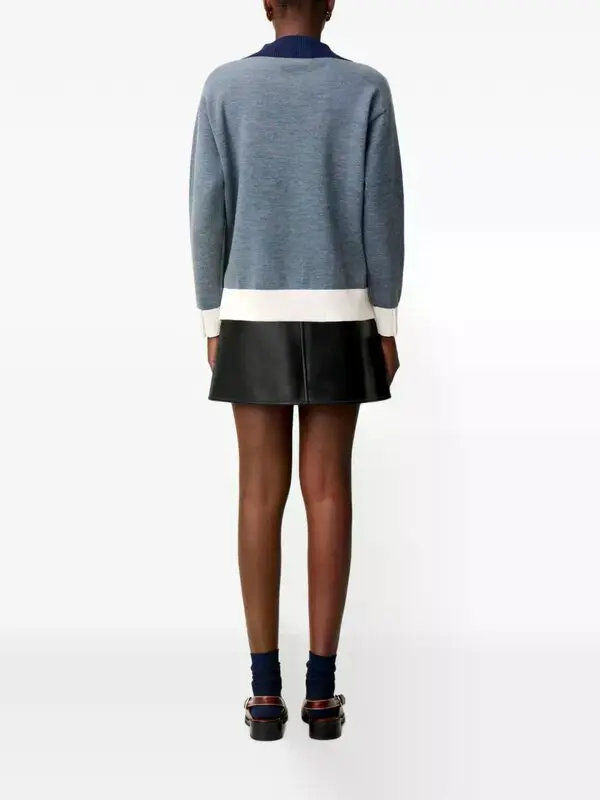 Claudie Pierlot Logo Patch V-neck Sweater