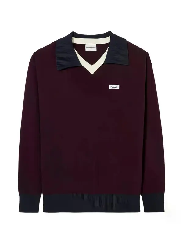Claudie Pierlot Logo Patch V-neck Sweater - Blue