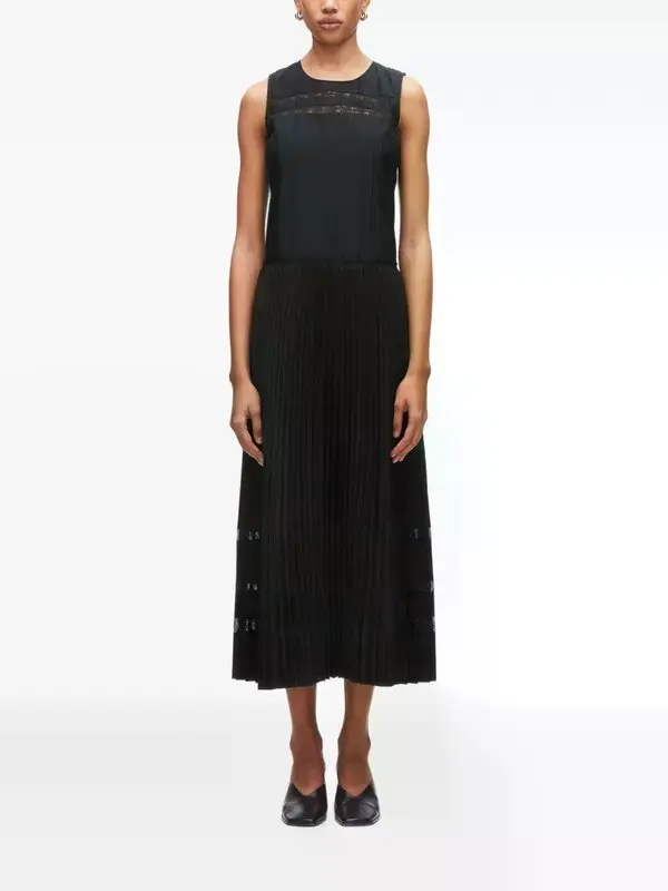 3.1 Phillip Lim Pleated A-line Lace-insert Midi Dress