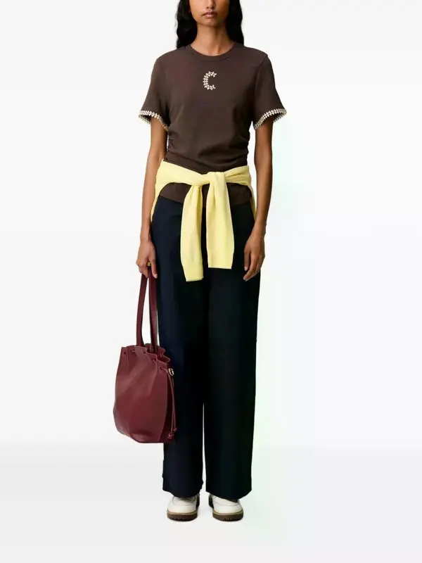 Claudie Pierlot Embroidered T-shirt - Brown