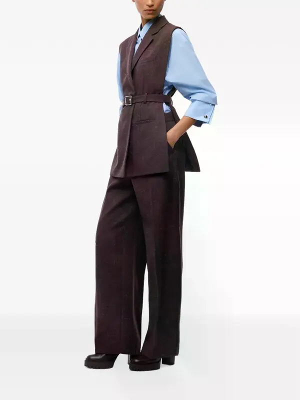 Pinko Pressed-crease Wide-leg Trousers - Brown