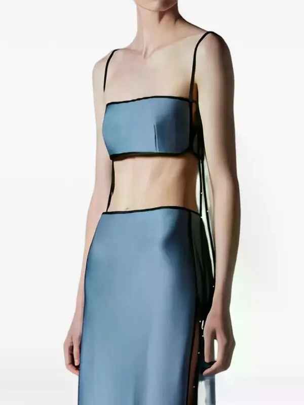 TEMILY Cropped Tie-fastening Top