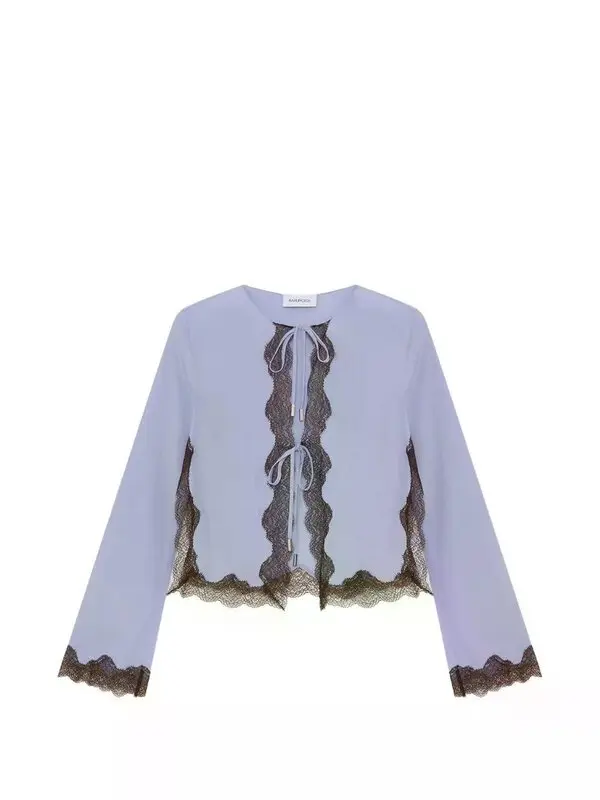 16Arlington Filipa Lace-trim Cardigan - Purple