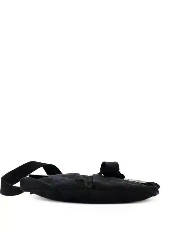 Gucci Vintage Double Gg Canvas Leather Belt Bag