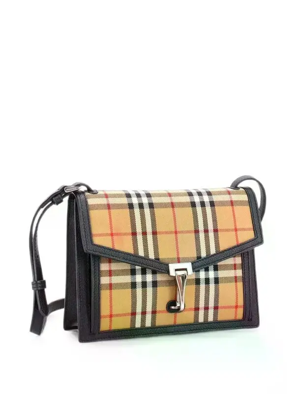 Burberry Macken Vintage Check Canvas Small Crossbody Bag - Black