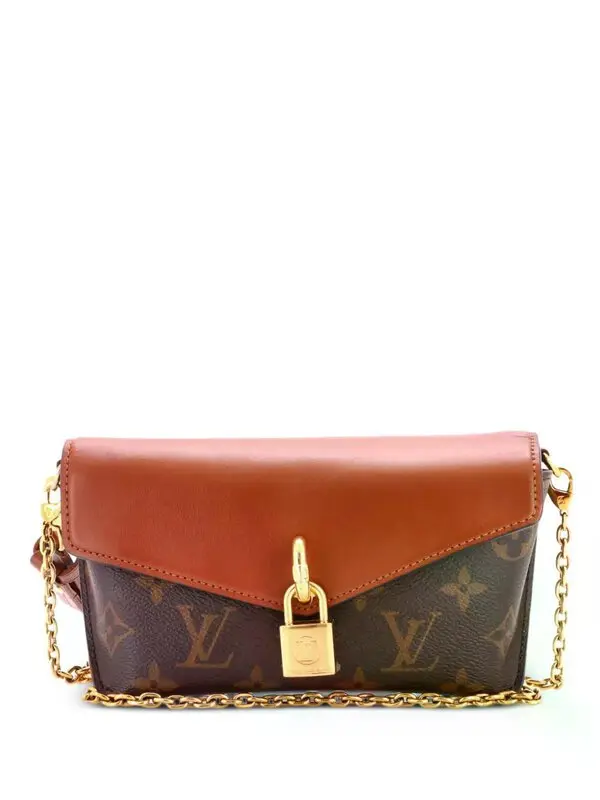 LOUIS VUITTON Monogram Canvas And Leather Padlock On Strap Crossbody Bag - Brown