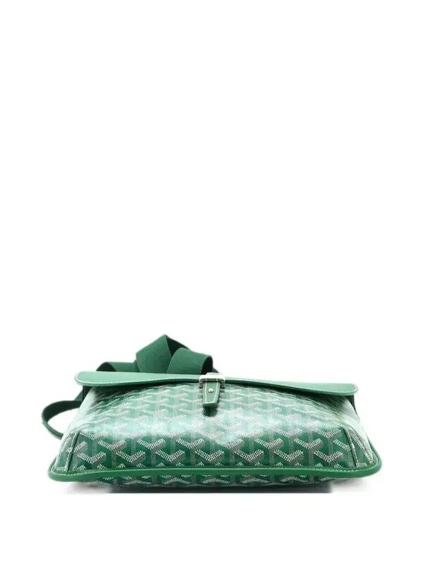 Goyard Coursier Messenger Bag In Coated Canvas And Leather - Green
