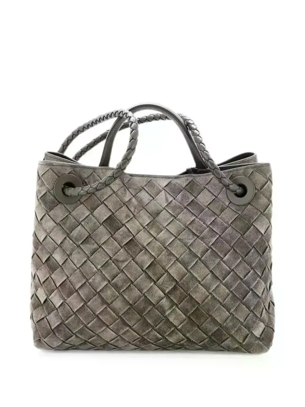 Bottega Veneta Andiamo Top Handle Bag Intrecciato Suede Small Satchel