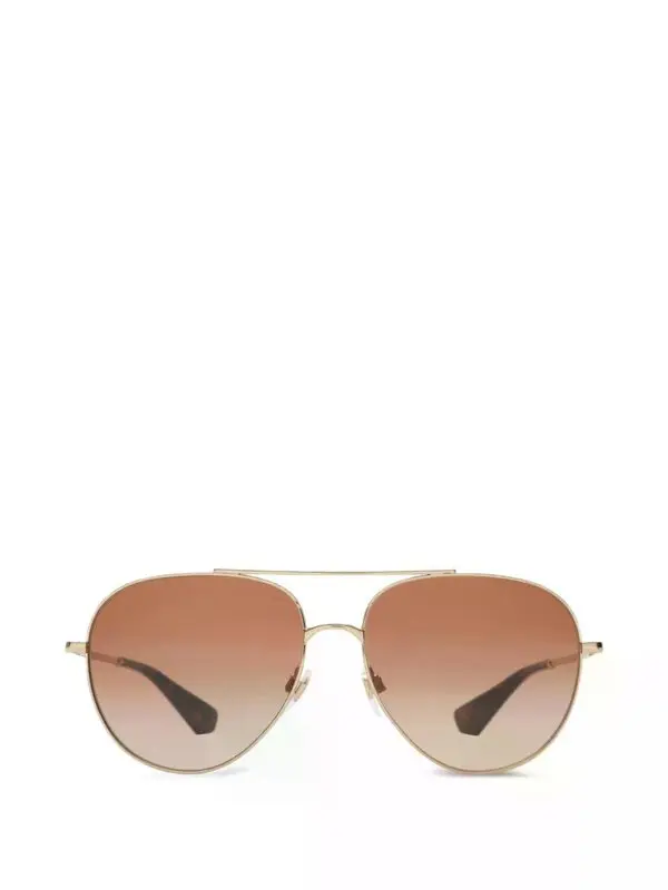 Burberry Metal Check Pilot Sunglasses - Gold