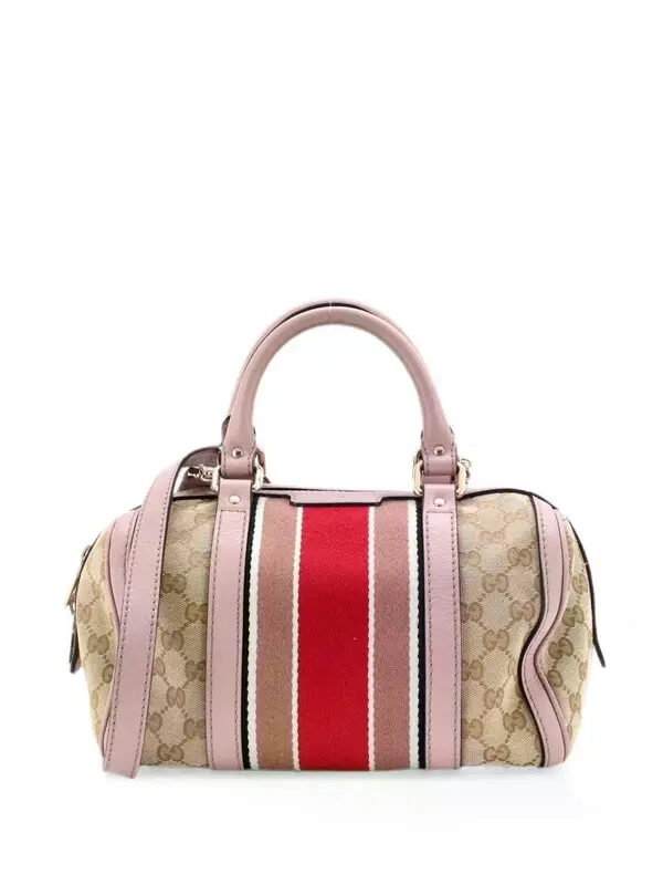 Gucci Monogram Canvas Satchel Bag - Brown