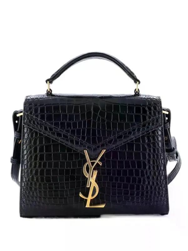 Saint Laurent Cassandra Top Handle Bag Crocodile Embossed Leather Mini Shoulder Bag