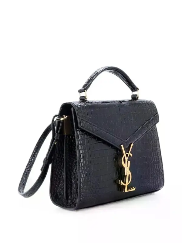 Saint Laurent Cassandra Top Handle Bag Crocodile Embossed Leather Mini Shoulder Bag