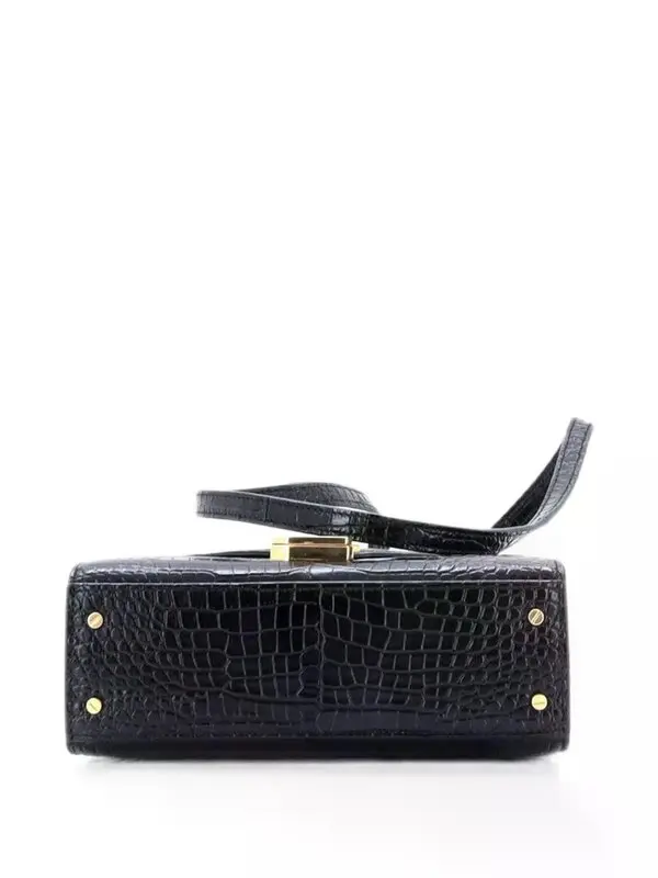 Saint Laurent Cassandra Top Handle Bag Crocodile Embossed Leather Mini Shoulder Bag